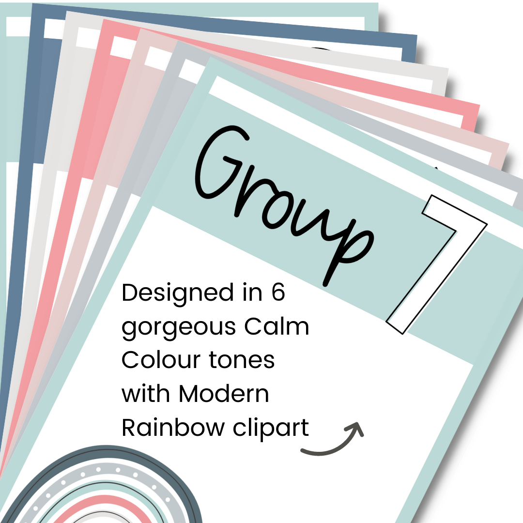 Reading Group Organizers & Labels - Rainbow Calm Colors Decor