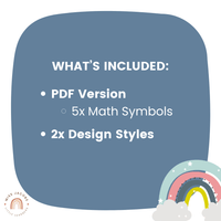 Large Math Symbols - Rainbow Calm Colors