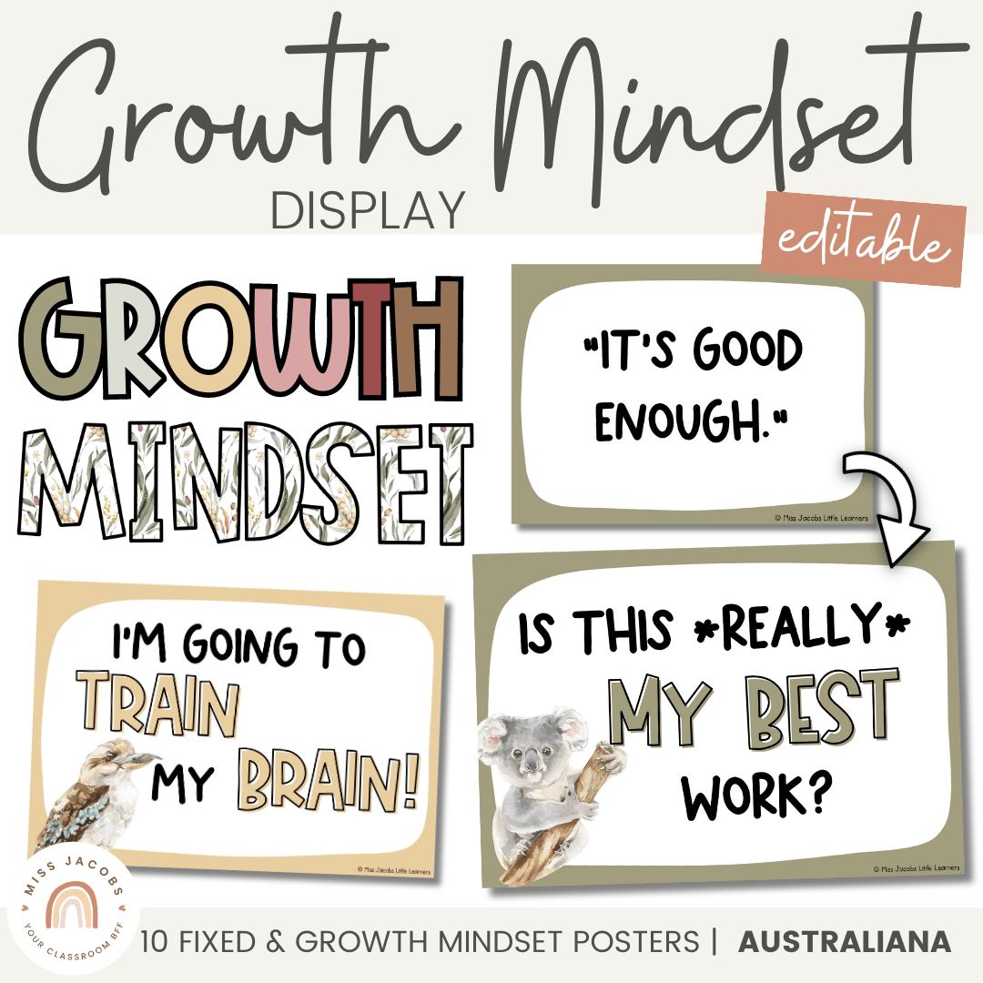 Australiana Modern Growth Mindset Display - Miss Jacobs Little Learners