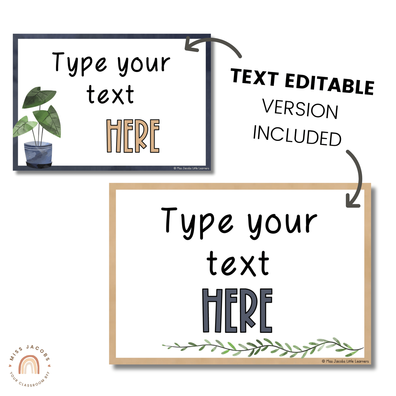 Modern Growth Mindset Display | Boho Plants Calm Classroom Decor | Edi ...