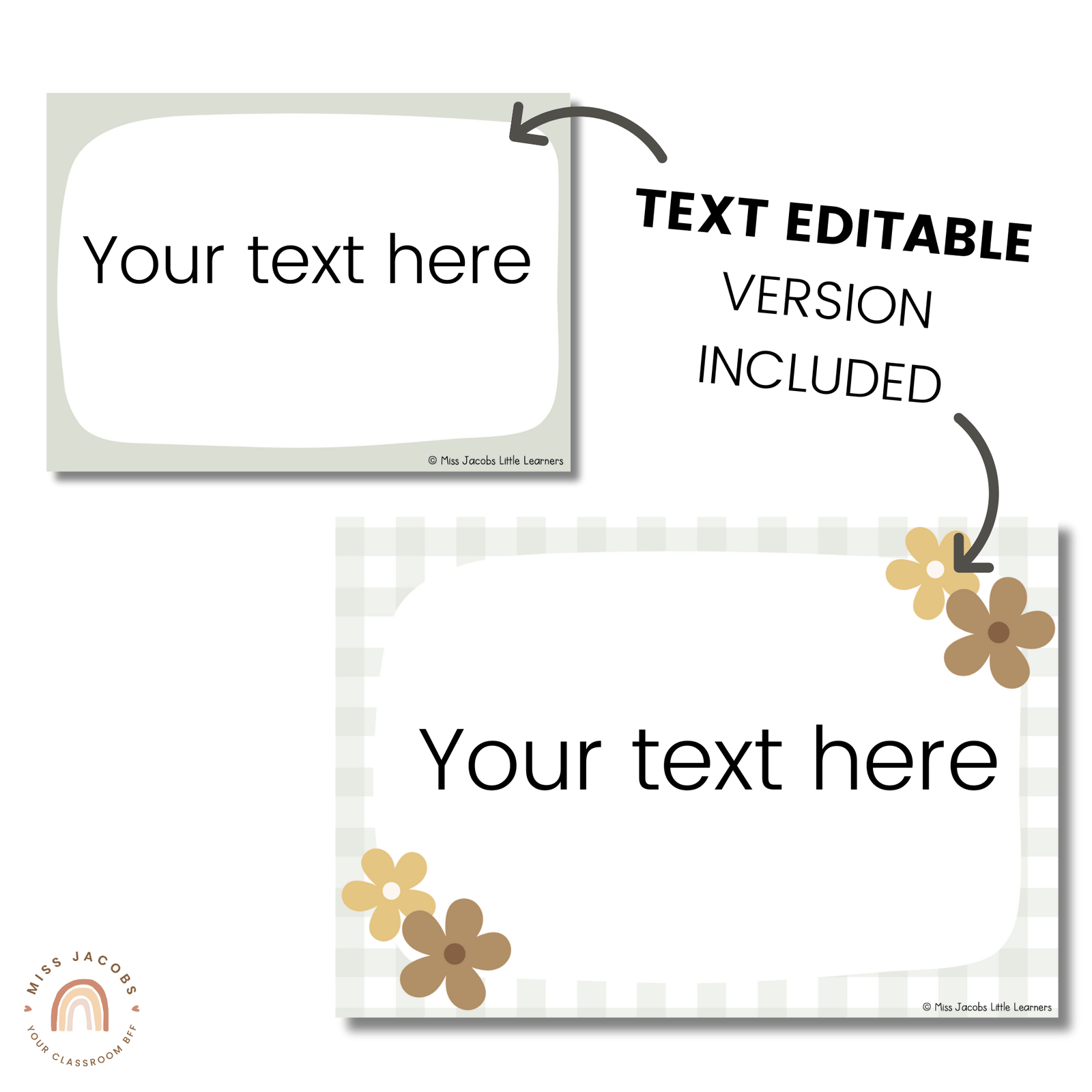 Modern Growth Mindset Display | Daisy Gingham Neutral Classroom Decor ...