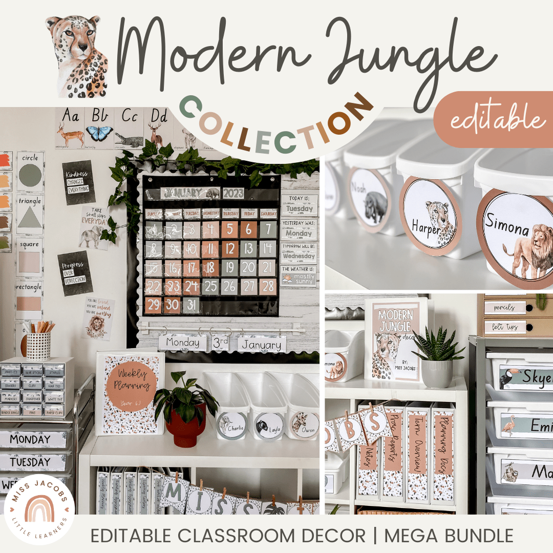 Modern Jungle Classroom Theme - Miss Jacobs Little Learners - Miss ...