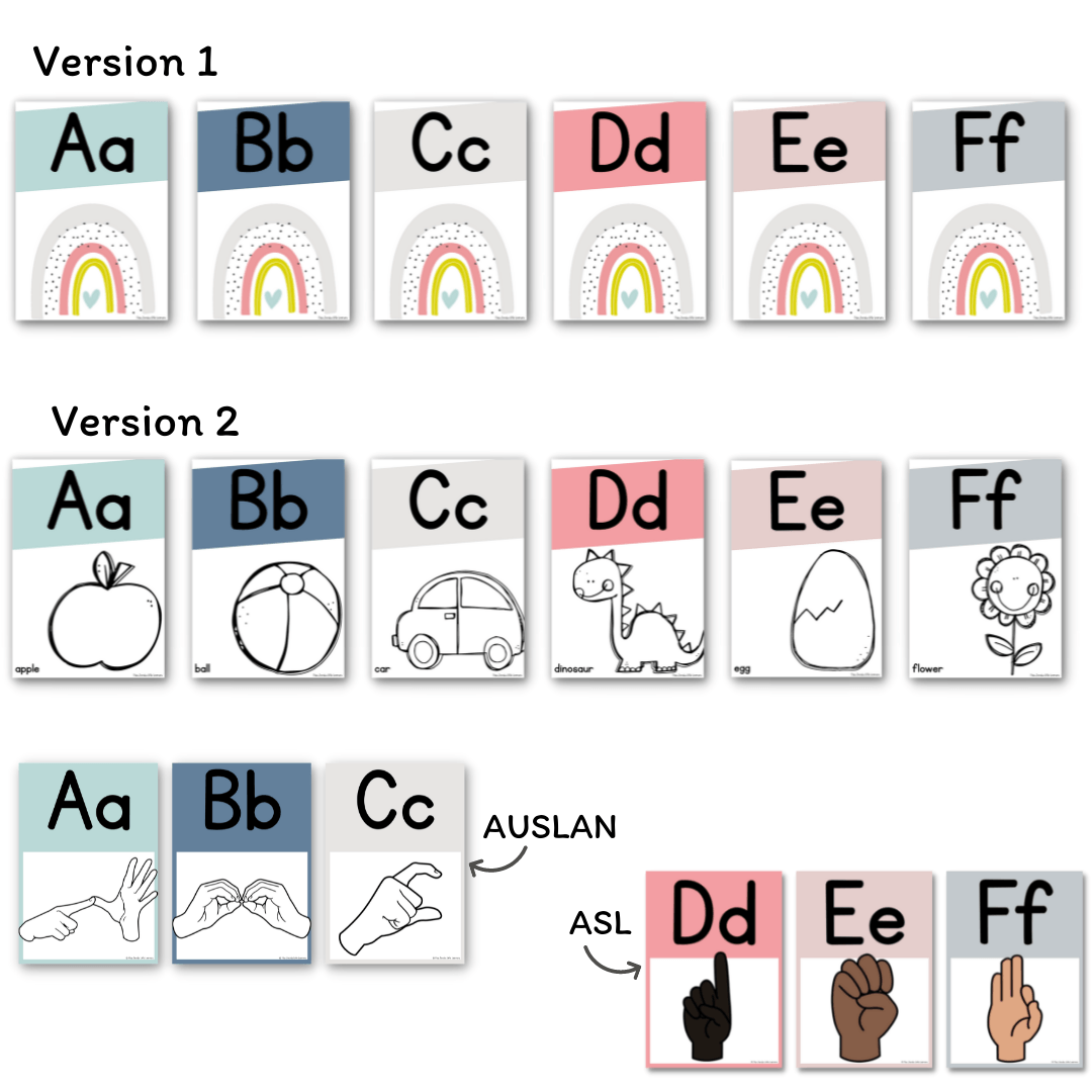 Alphabet Posters - Modern Rainbow – Miss Jacobs Little Learners