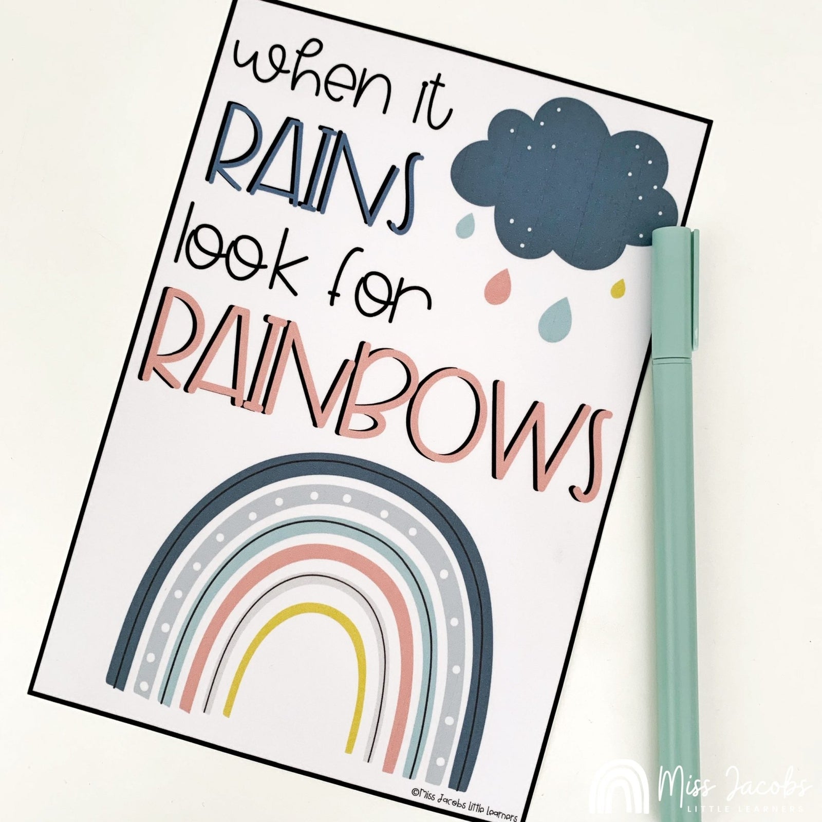 Modern Rainbow Calm Colors Classroom Decor - Miss Jacobs – Miss Jacobs ...