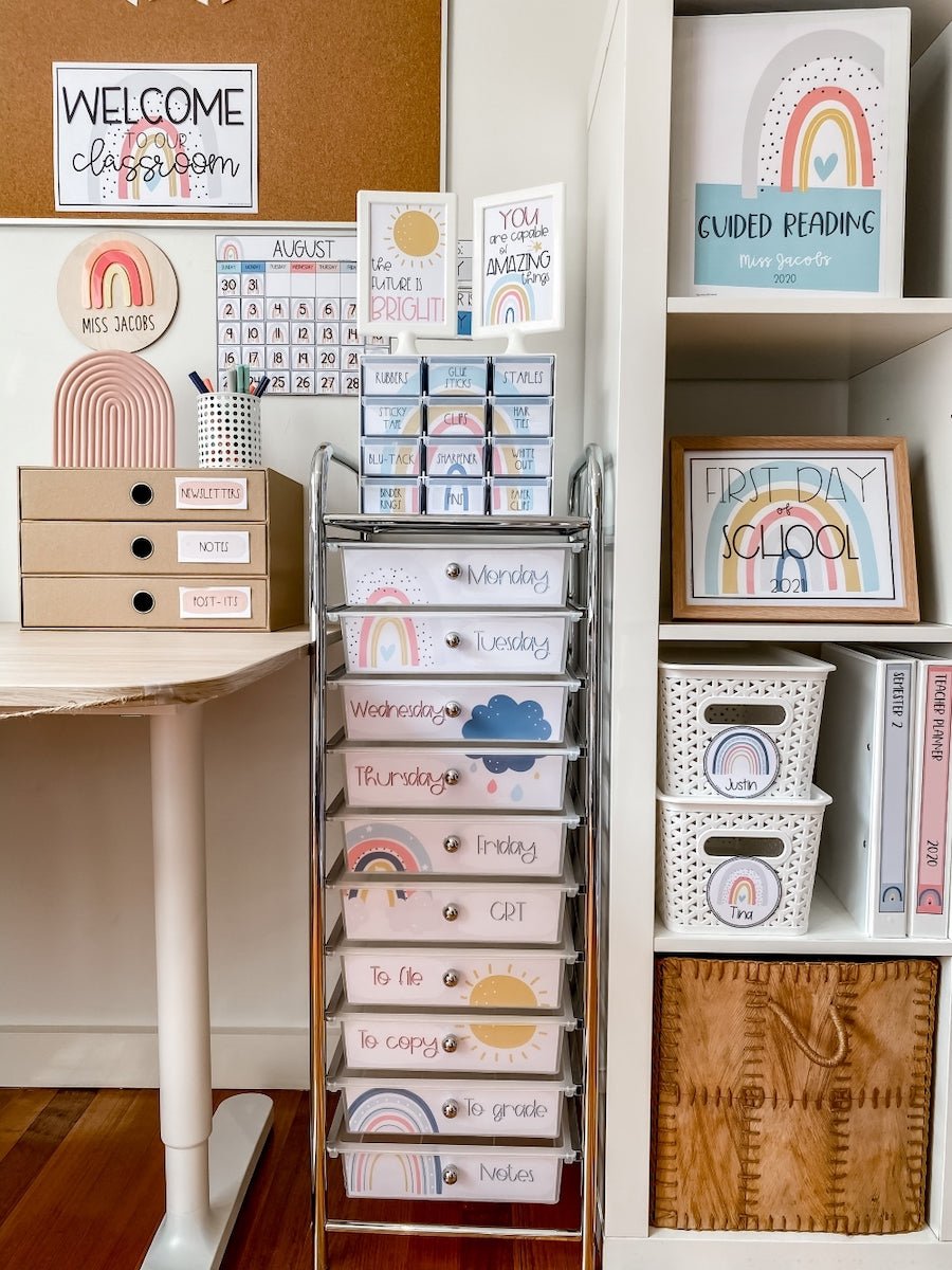 Modern Rainbow Classroom Decor Bundle | Calm Colors | EDITABLE - Miss ...