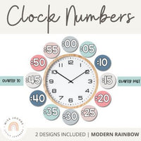 Clock Labels - Rainbow Calm Colors Decor