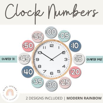 Clock Labels - Rainbow Calm Colors Decor
