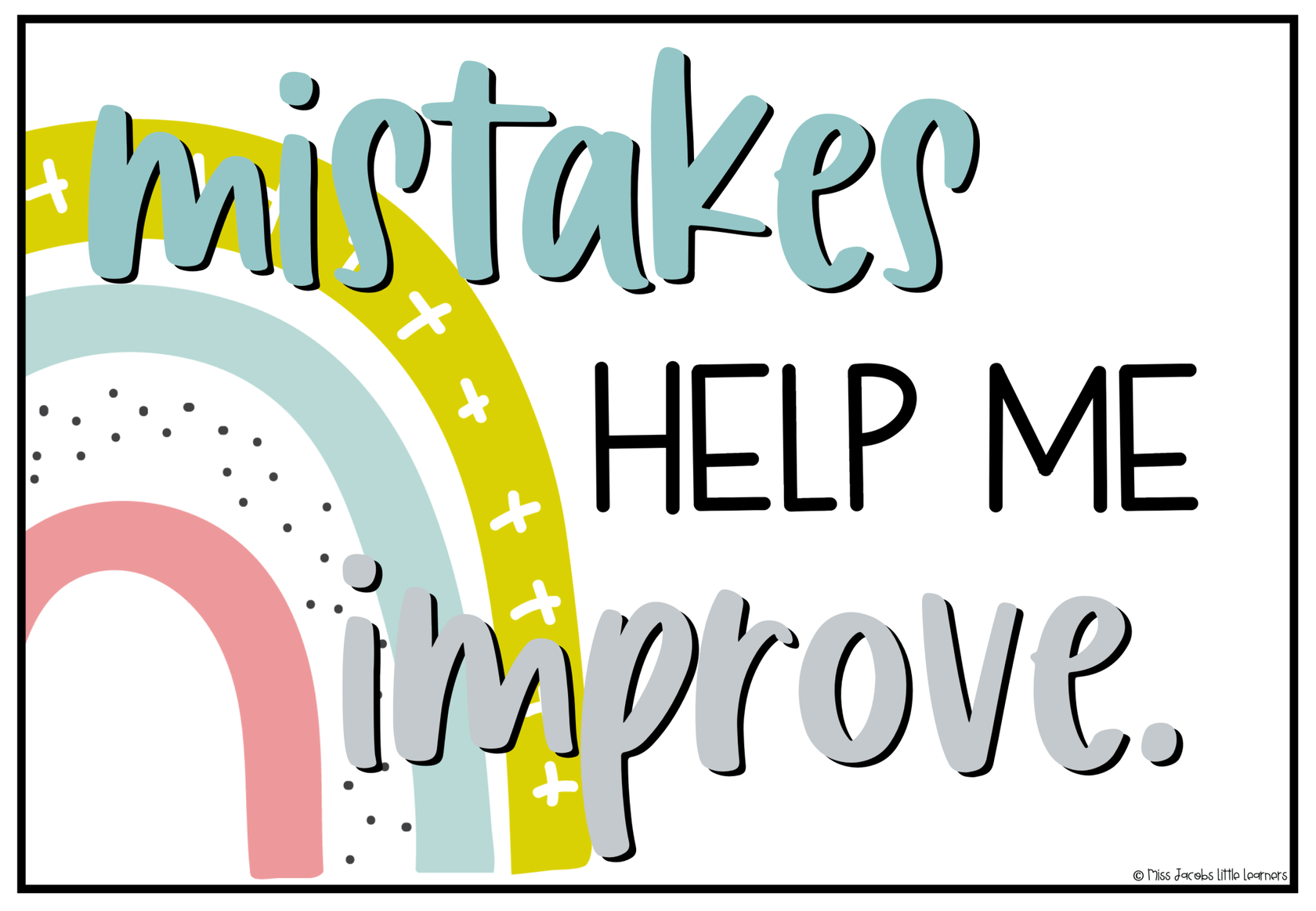 MODERN RAINBOW Growth Mindset Display | Calm Colors Classroom Decor ...