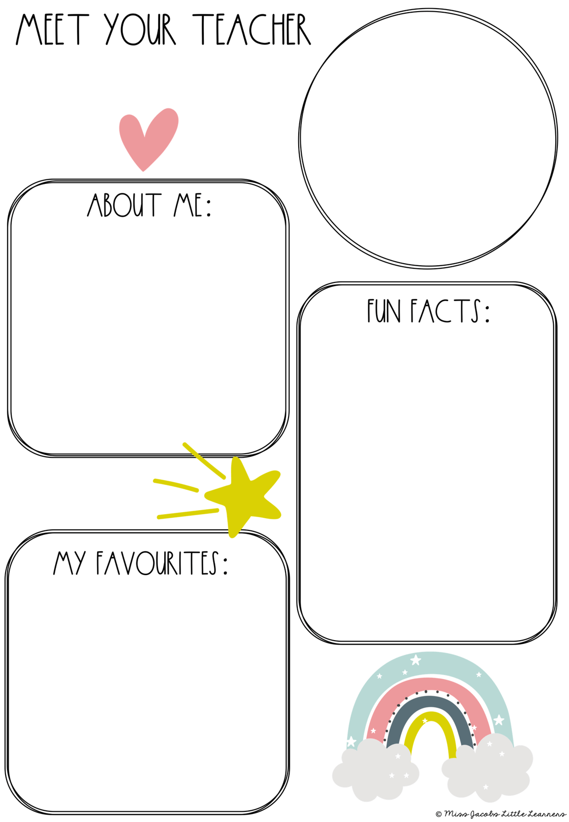 Meet the Teacher Templates - Rainbow Calm Colors