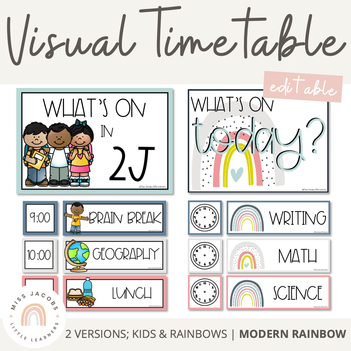 Rainbow Calm Colors Classroom Collection - Miss Jacobs Little Learners ...
