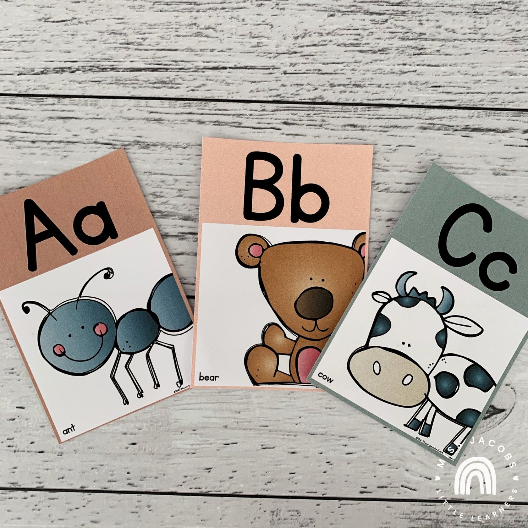 Alphabet Posters - Boho Rainbow Neutrals Classroom Theme - MJLL