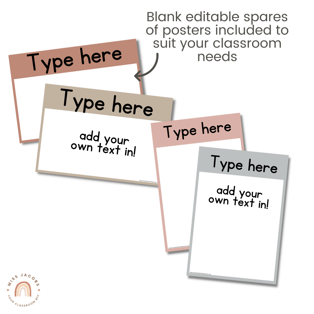 Neutral Toned Math Posters Bundle | Boho Color Palette - Default Title ...