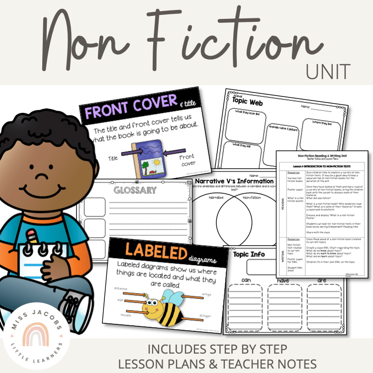 Non Fiction Reading & Writing Unit detailed lesson plans and activitie
