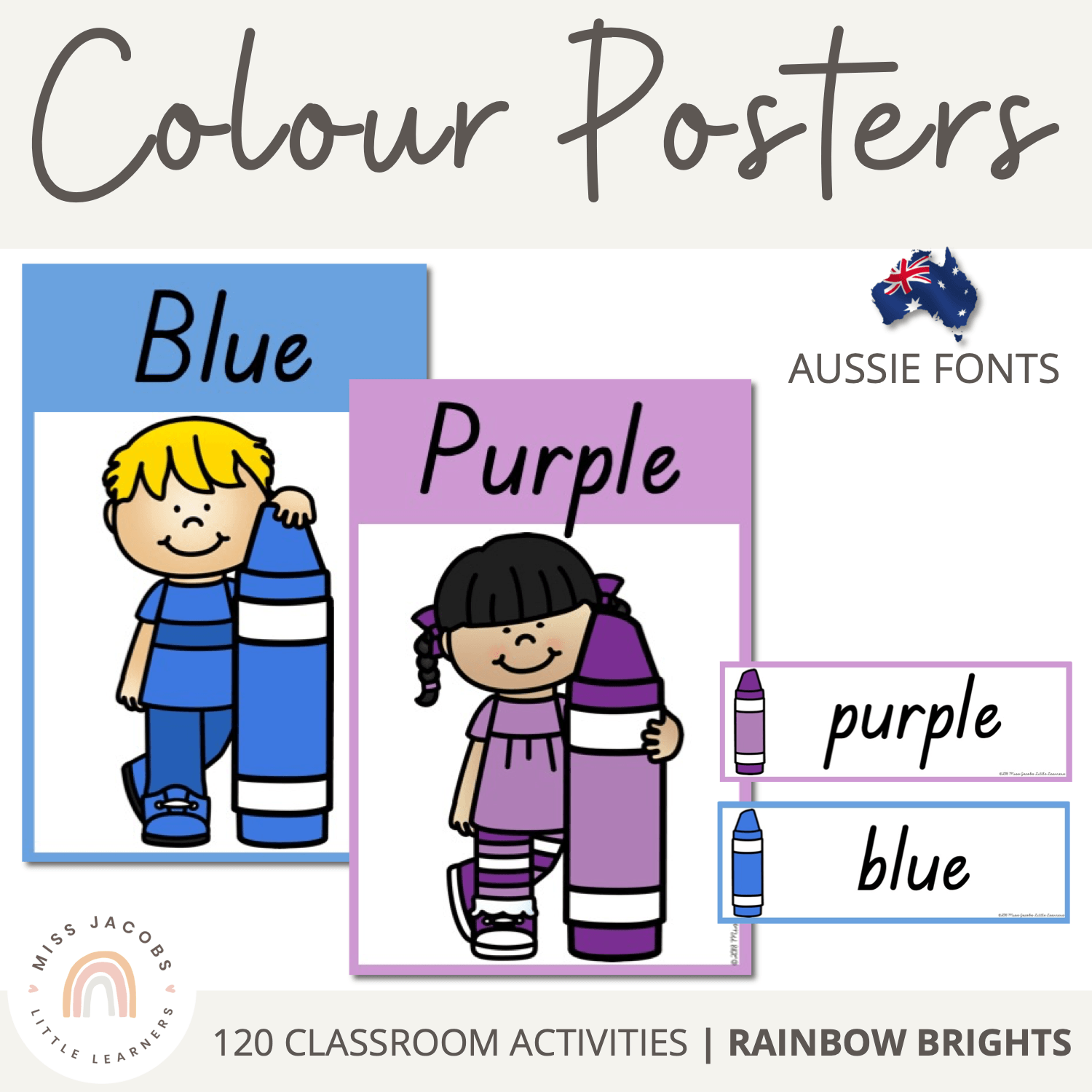 NSW Font Colour Posters | Rainbow Theme
