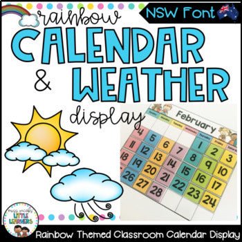 Rainbow Brights Classroom Decor - NSW Font - Miss Jacobs
