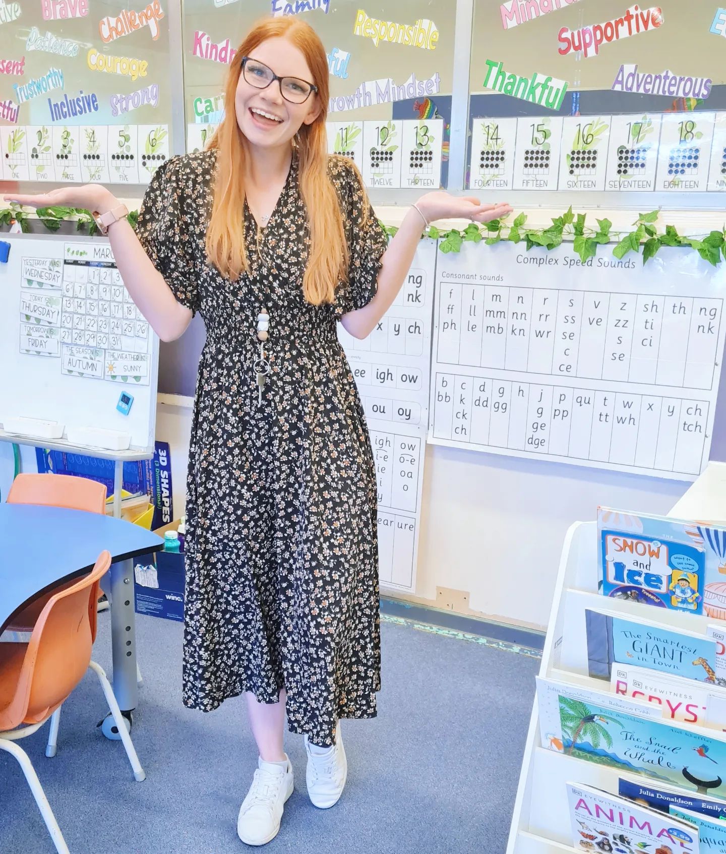 Number Posters with Ten Frames - Botanical Decor