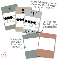 Number Posters with Ten Frames - Boho Neutrals Theme - MJLL – Miss ...