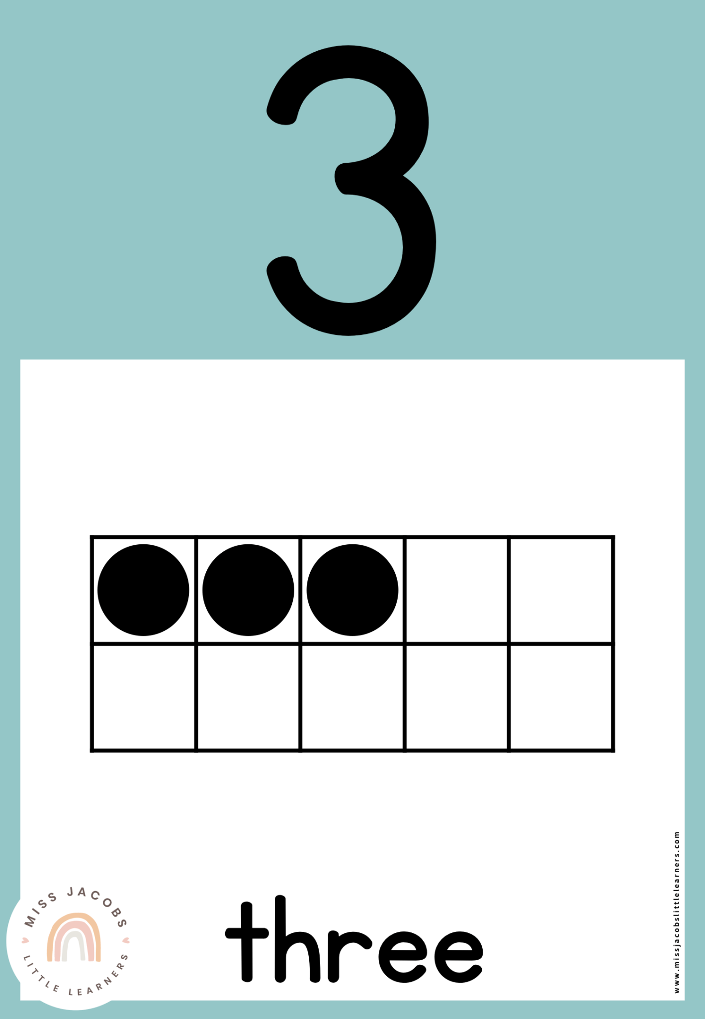 Number Posters with Ten Frames - Math - Rainbow Calm Colors – Miss ...