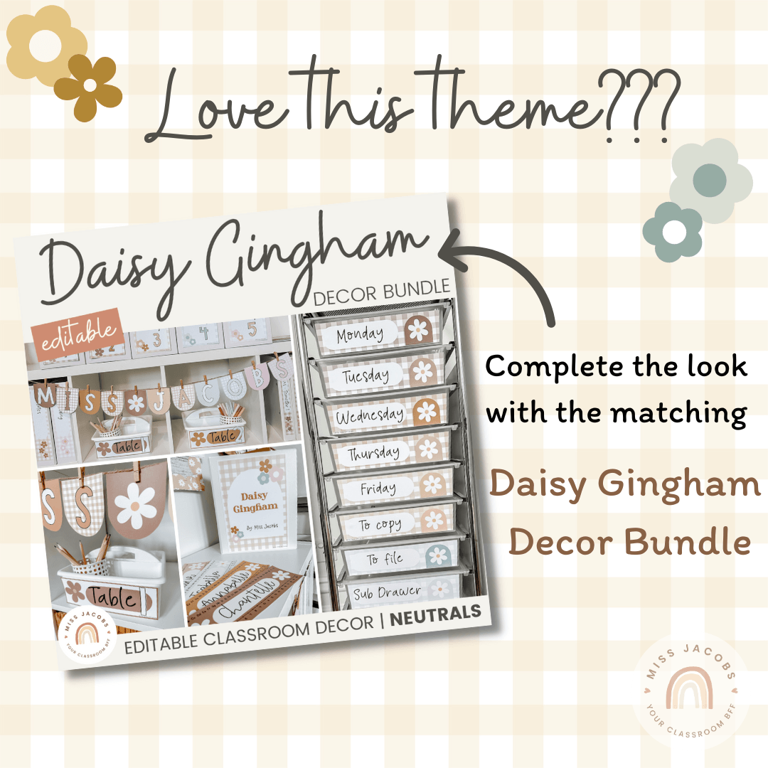 Parts of Speech Posters | Daisy Gingham Neutrals English Classroom Dec ...
