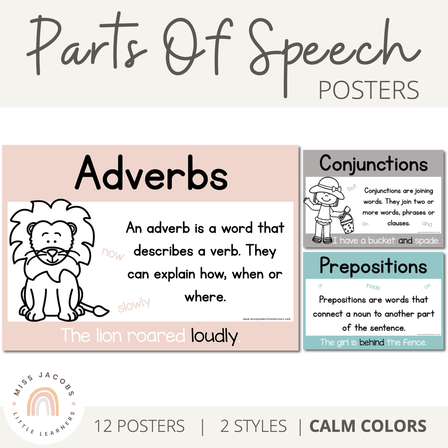 Parts Of Speech Posters Parts Of Speech Posters Jungle Teacher