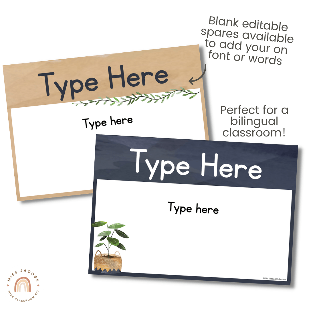 Parts of Speech Posters - Boho Plants Classroom Decor