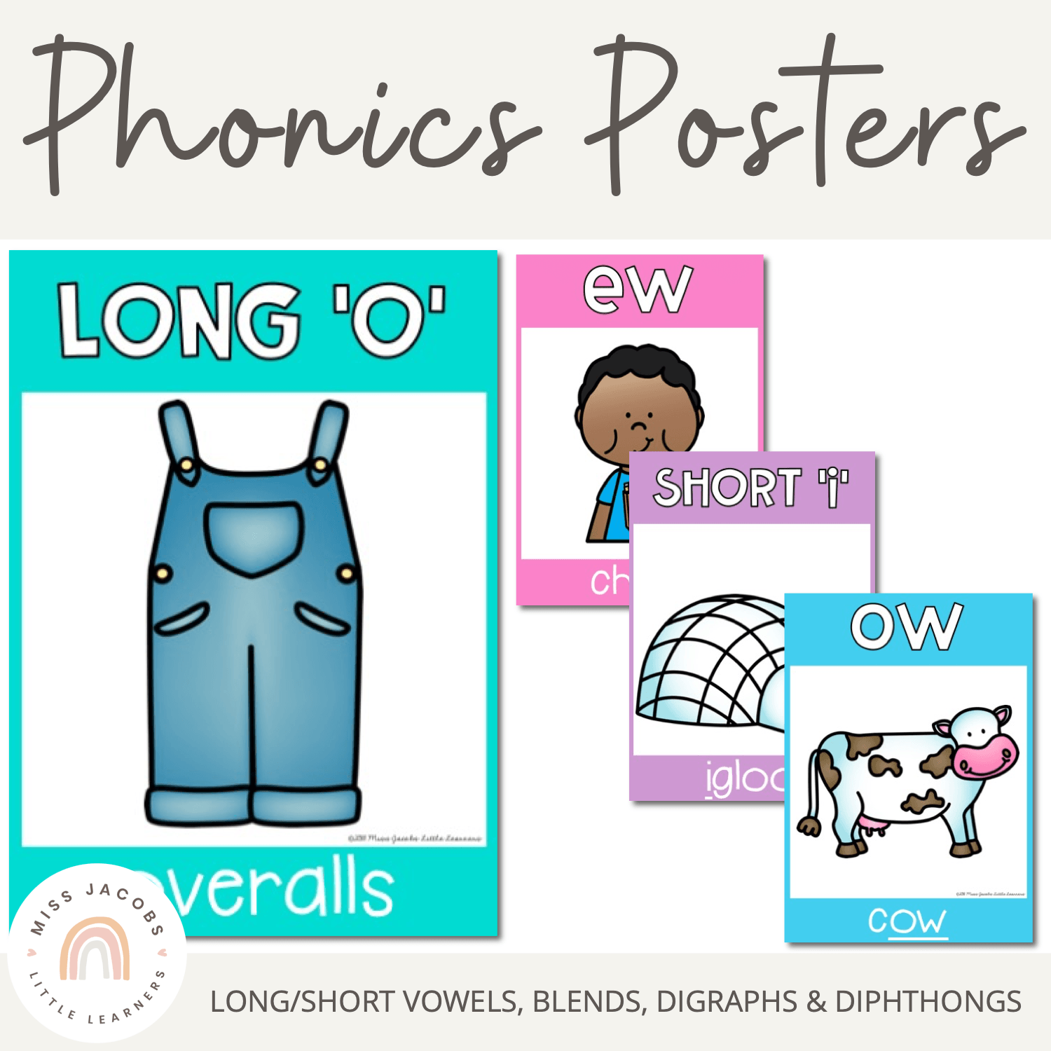 Phonics Posters | Rainbow Theme