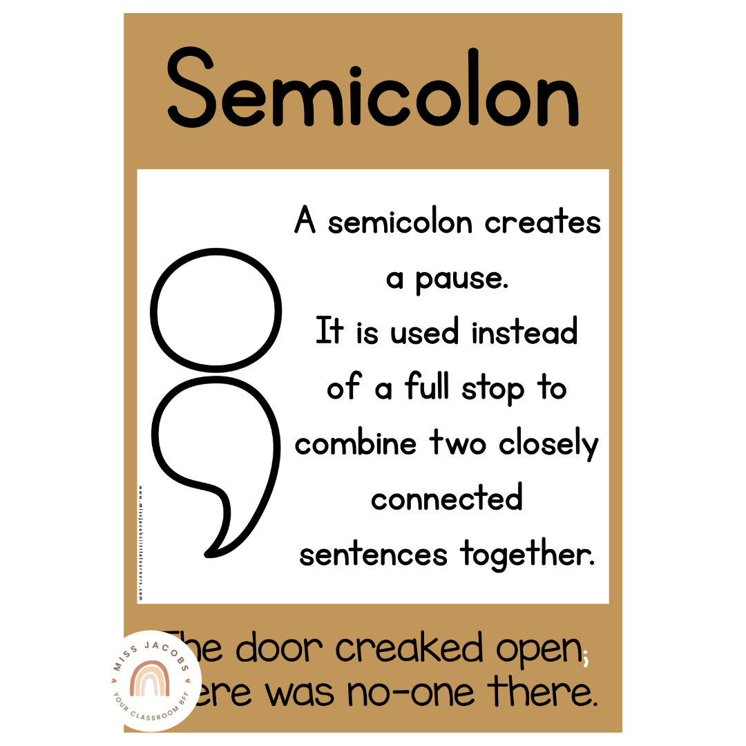 Punctuation Posters - Boho Neutrals Theme - Miss Jacobs