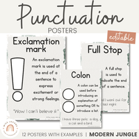 Punctuation Posters - Modern Jungle Classroom Decor
