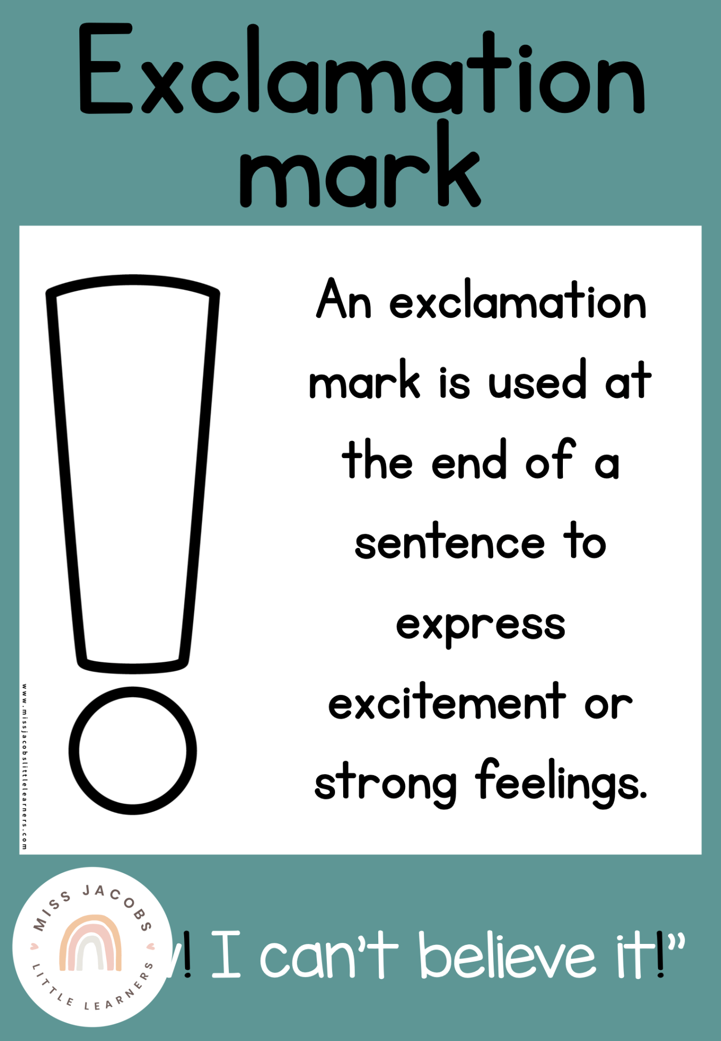 Punctuation Posters - Rainbow Calm Colors