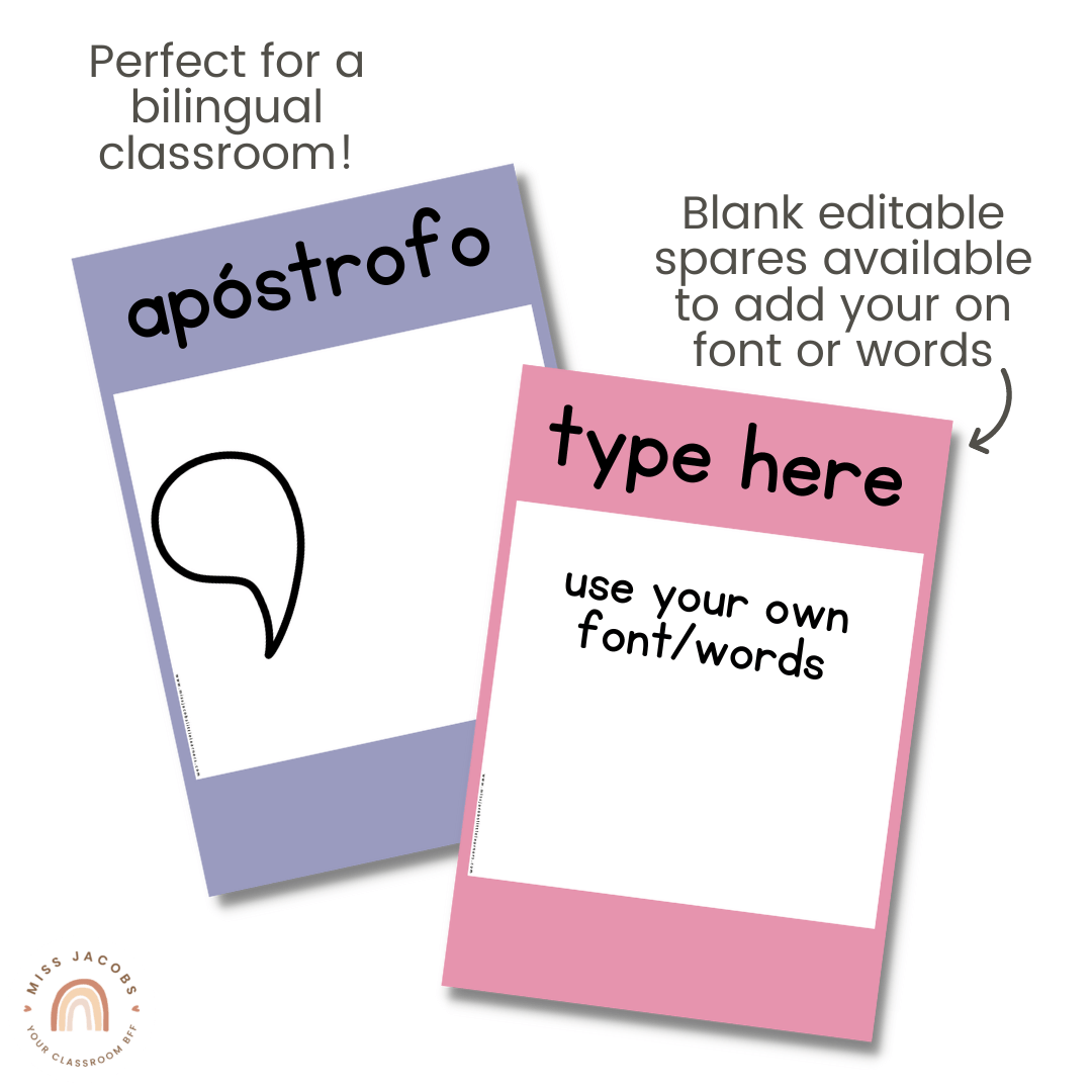 Punctuation Posters | PASTELS - Default Title - Miss Jacobs Little Learners