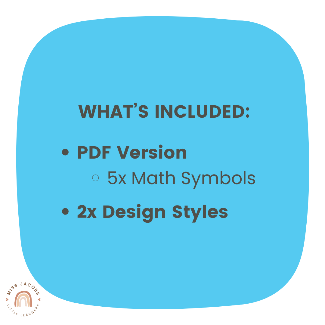 Rainbow Brights Large Math Symbols