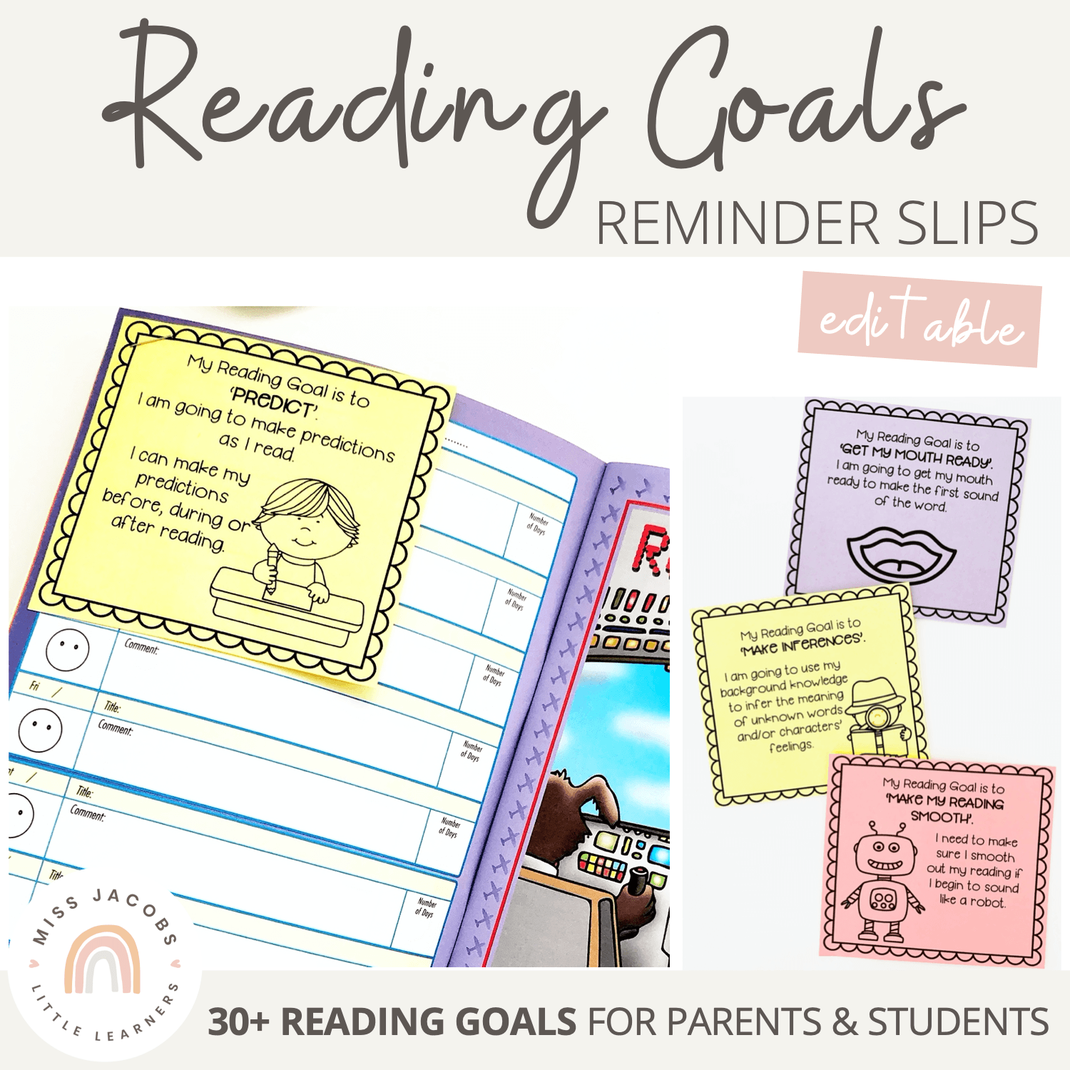 Student Student Goal Setting Template - Miss Jacobs Little Learners