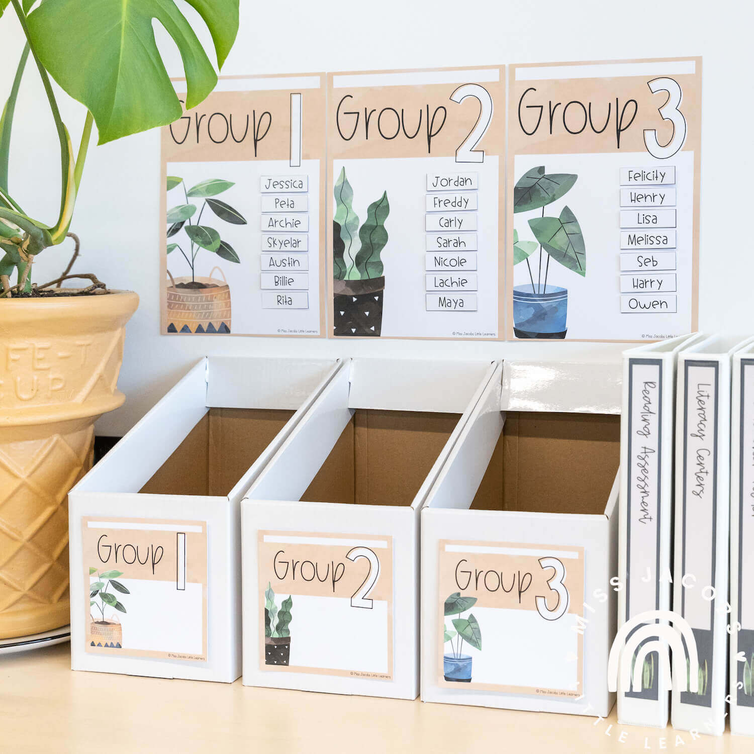 Reading Group Organizers & Labels - Boho Plants Decor - Default Title