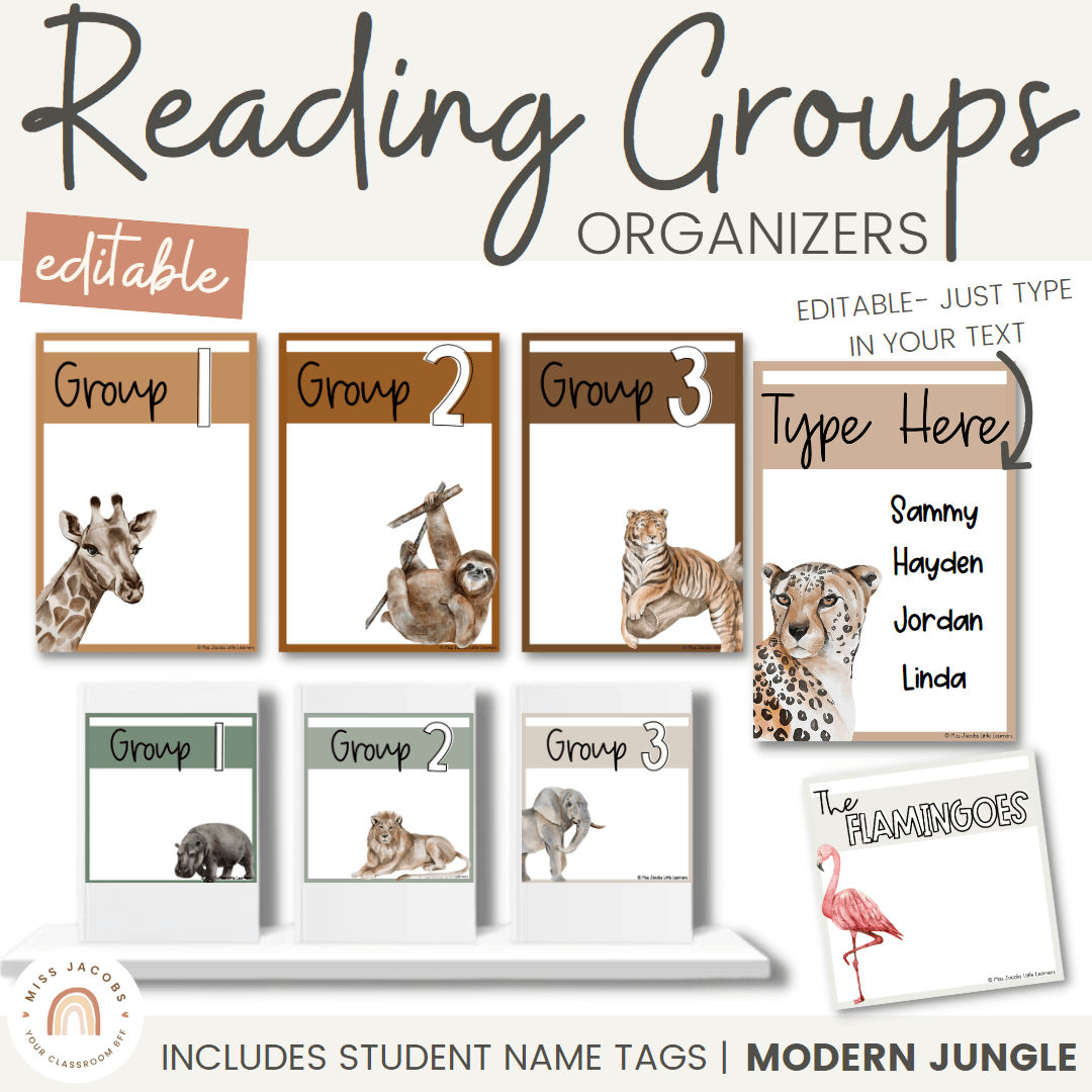 Reading Group Organizers & Labels | MODERN JUNGLE Vibes Classroom Deco ...