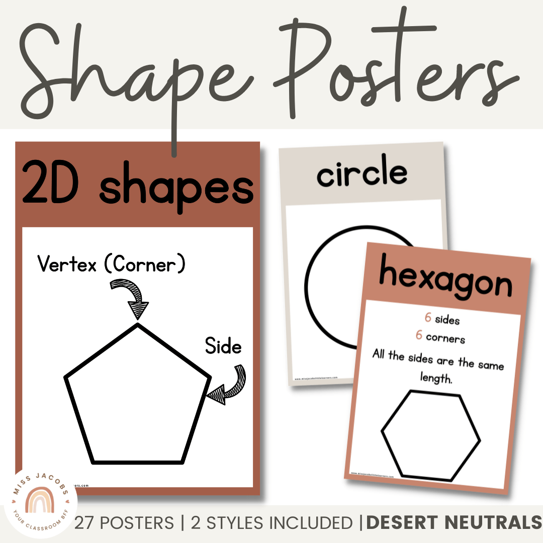 Shape Posters | DESERT NEUTRALS | Boho Vibes Classroom Decor