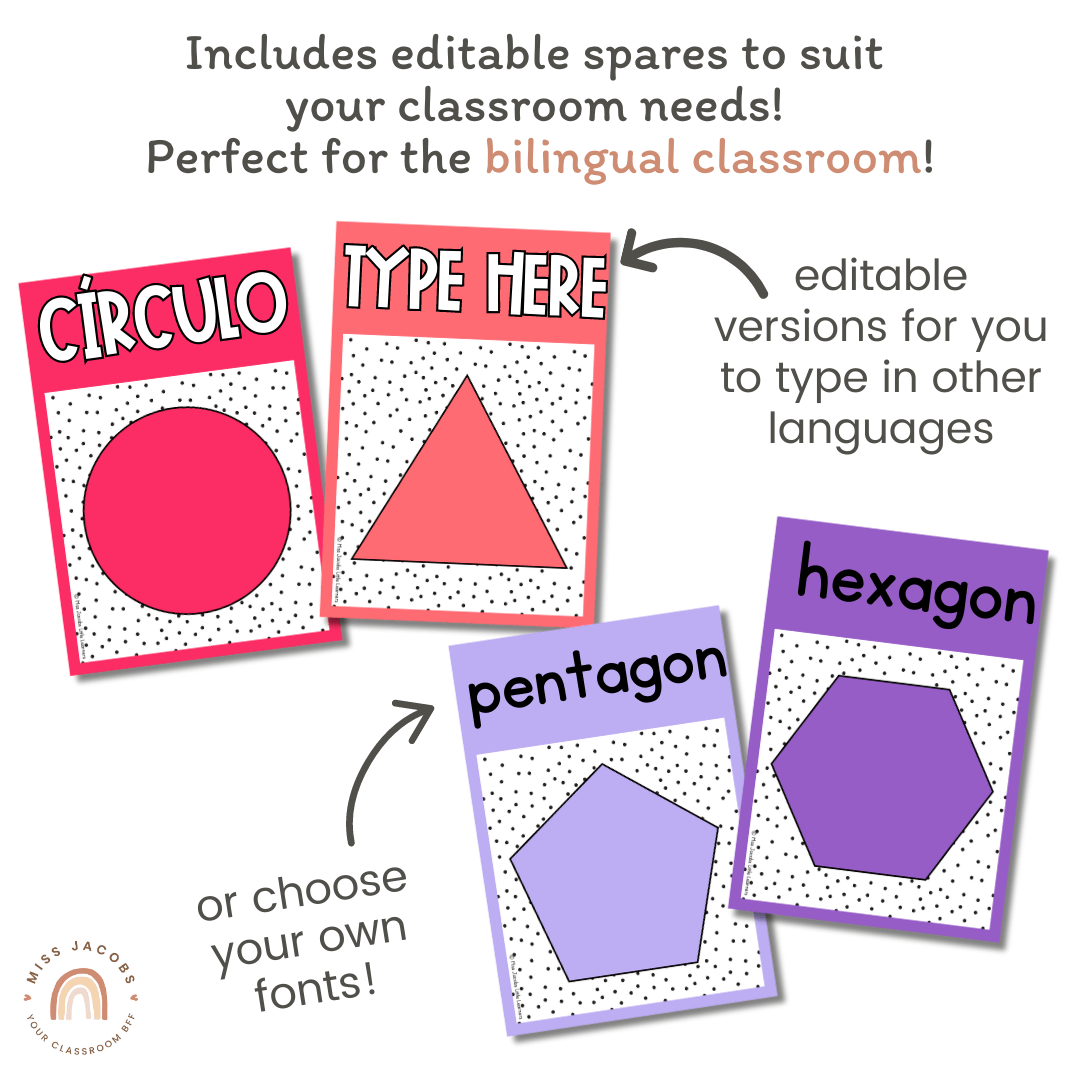 Shape Posters - Spotty Bright Theme - Miss Jacobs – Miss Jacobs Little ...