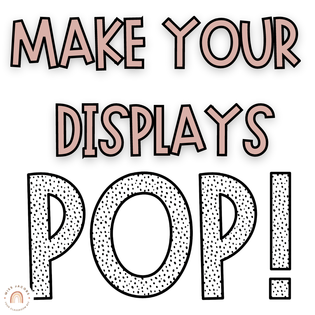 SIMPLE BOHO Bulletin Board Lettering Pack | Editable Neutral Classroom