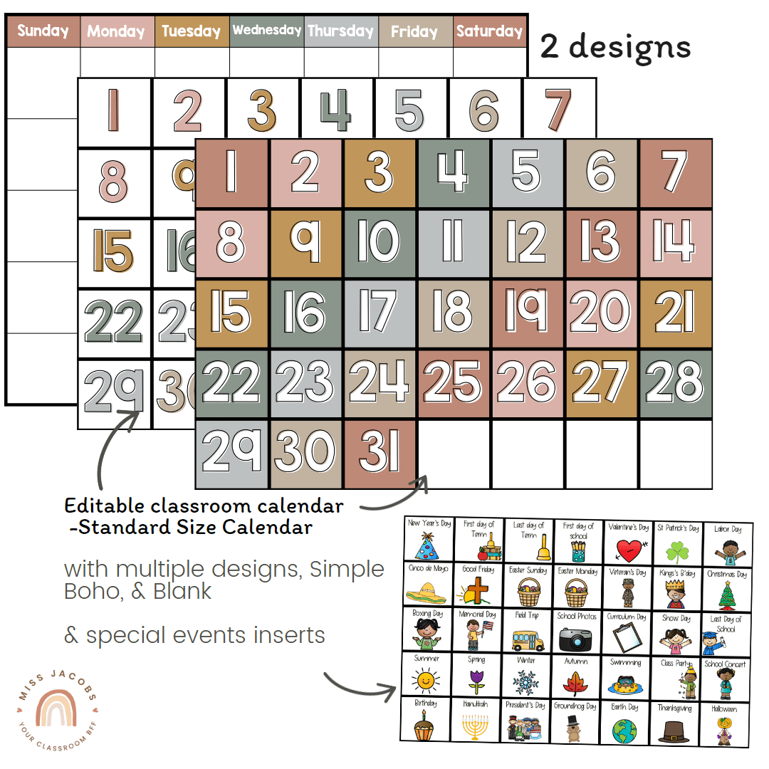 Simply Boho Classroom Decor - Boho Neutrals Theme - Miss Jacobs