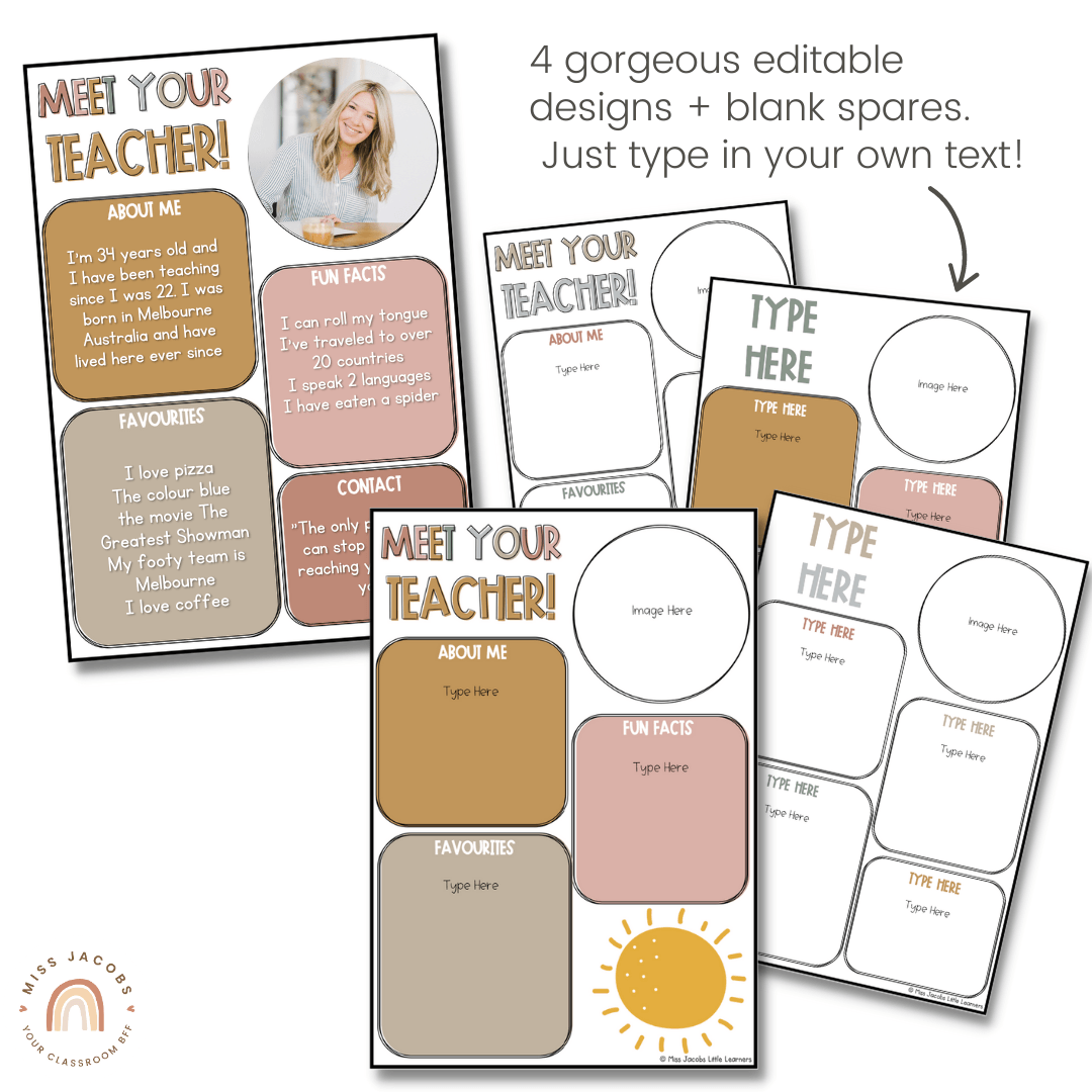 Meet The Teacher Template - Editable Page 2 - Miss Jacobs Little Learners