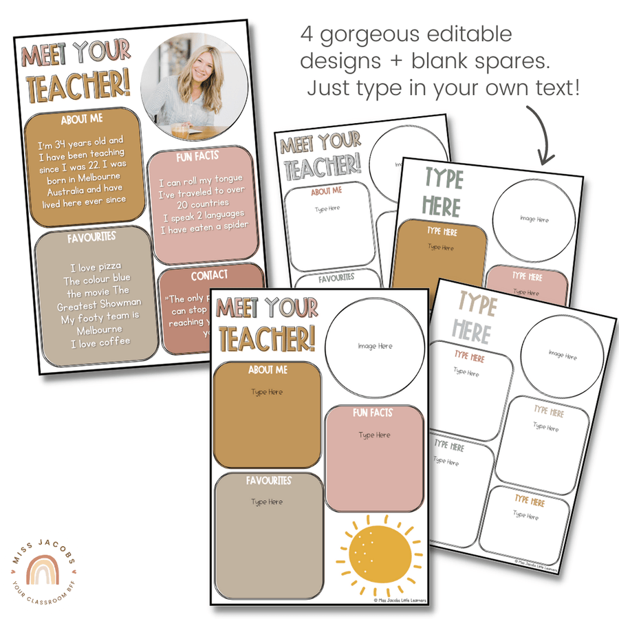 Meet The Teacher Template - Editable Page 2 - Miss Jacobs Little Learners
