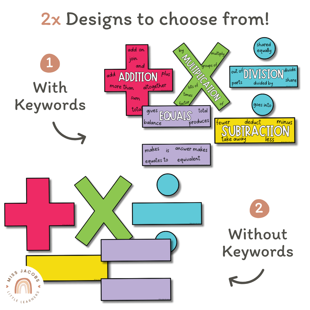 Large Math Symbols - Bright Theme - Miss Jacobs