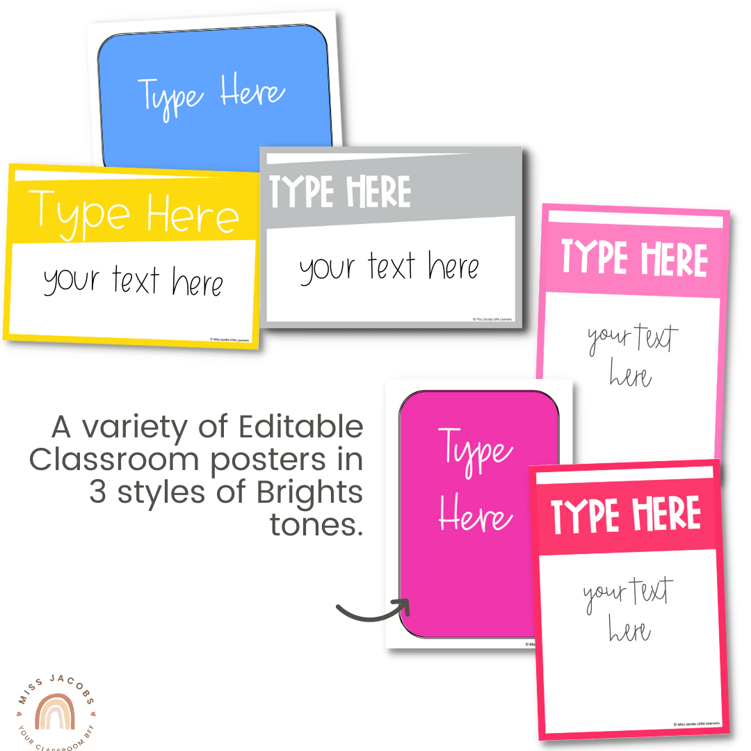 Simple Brights Rainbow Classroom Decor Bundle | EDITABLE - Default ...