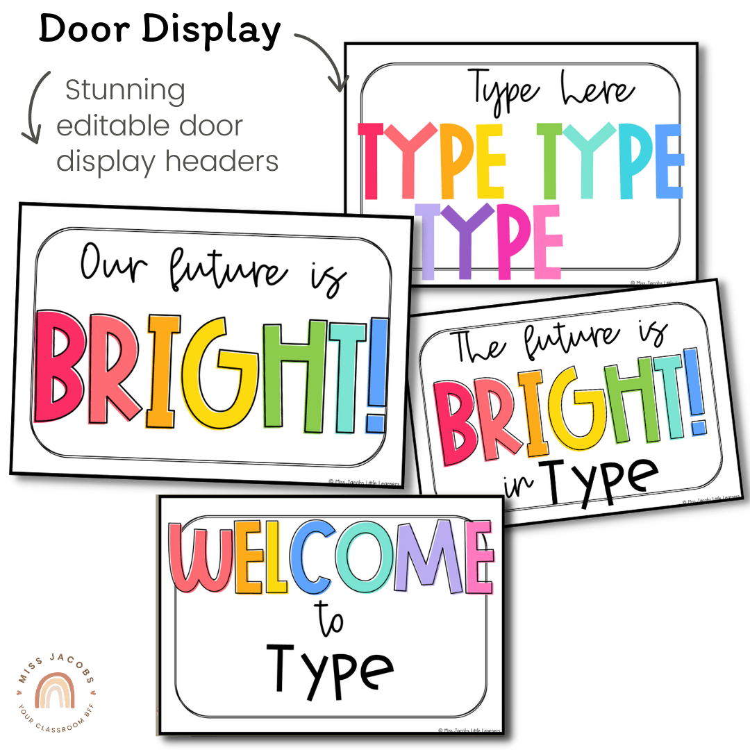 Simple Brights Rainbow Classroom Decor Bundle | EDITABLE - Default ...