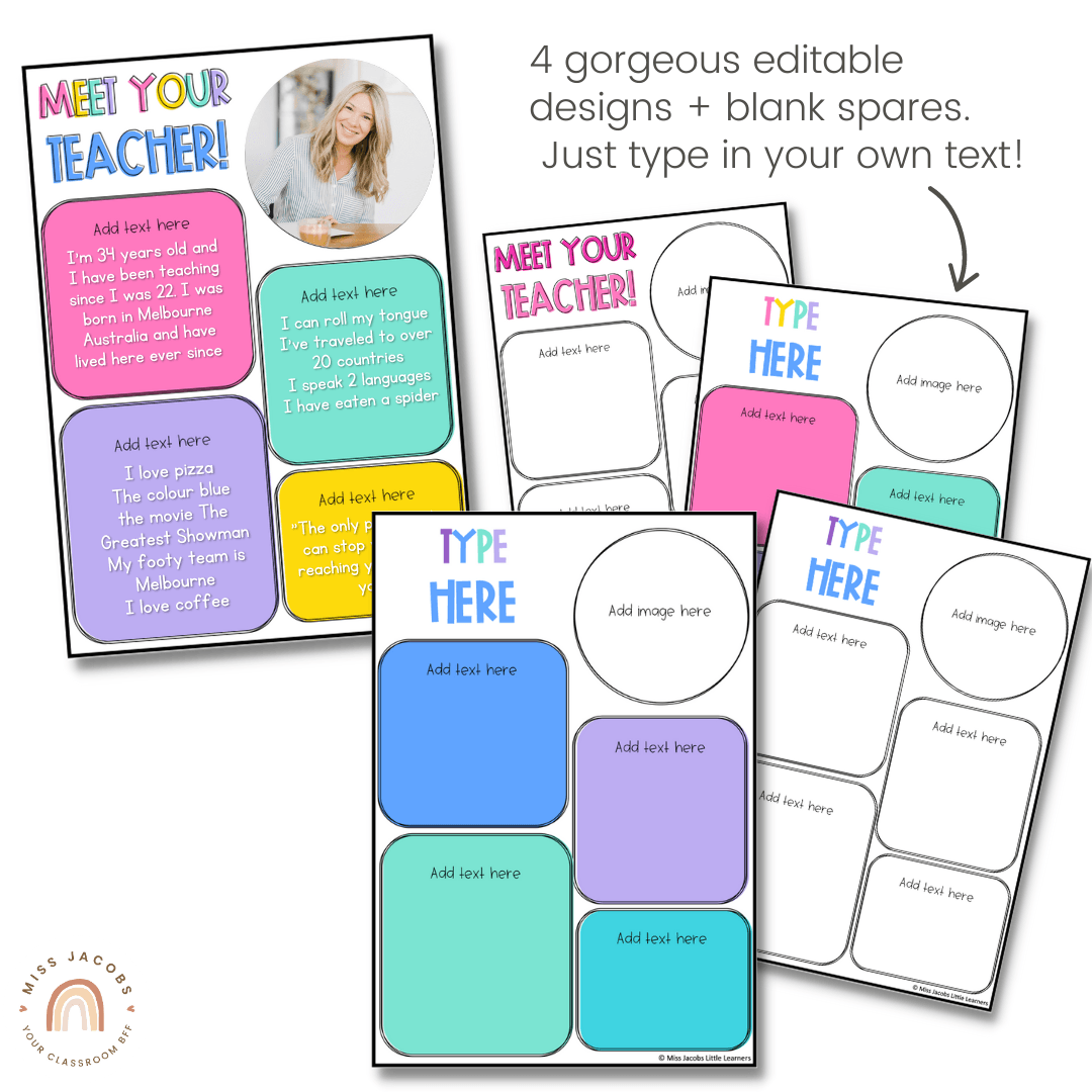 Simply Bright Classroom Decor - Neon Rainbow Colors - Miss Jacobs