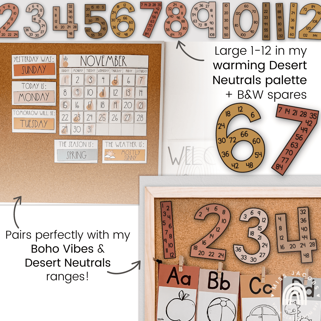 Skip Counting Large Number Display | DESERT NEUTRALS | Boho Vibes Clas