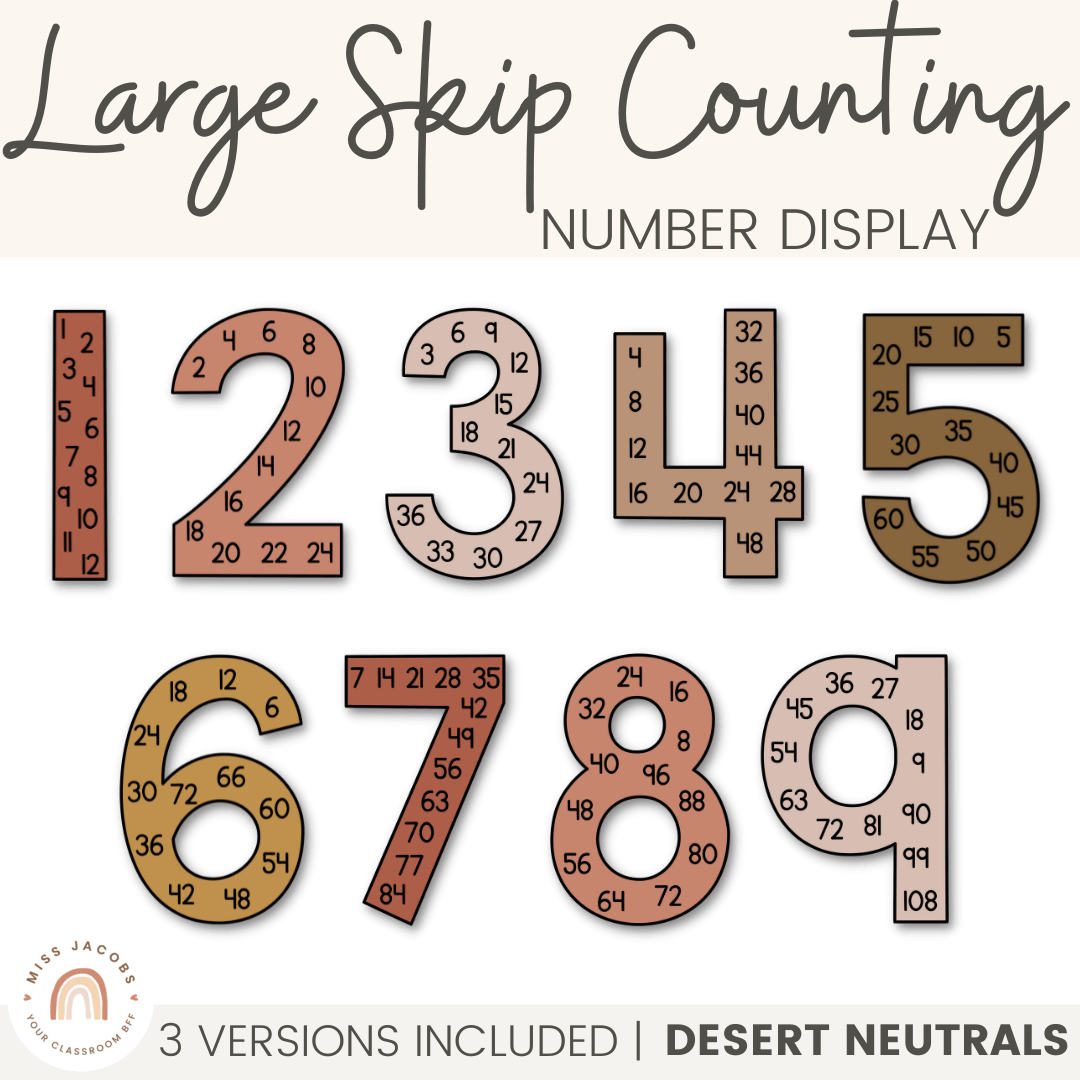 Skip Counting Large Number Display | DESERT NEUTRALS | Boho Vibes Clas