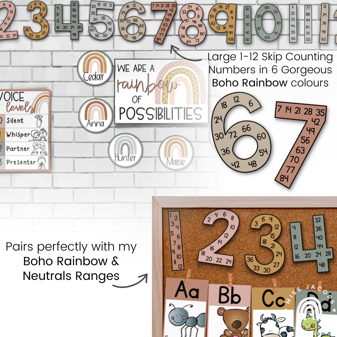 Boho Rainbow Neutrals - Miss Jacobs Little Learners - Miss Jacobs ...