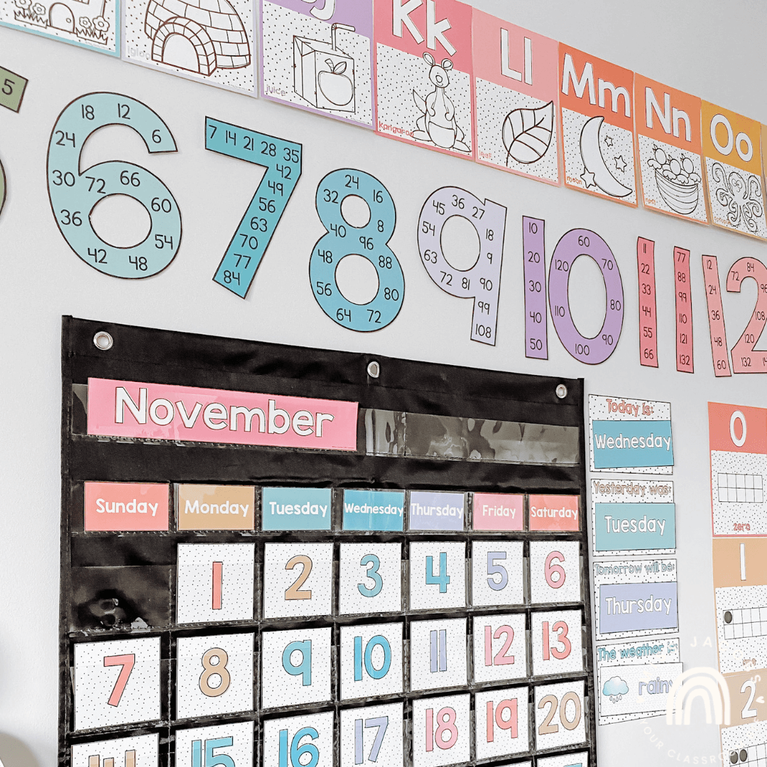 Skip Counting Large Number Display - Bright Theme - Miss Jacobs