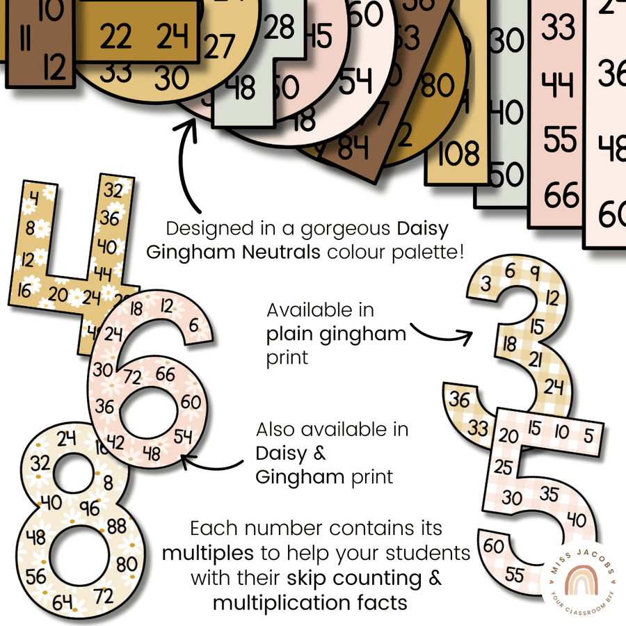 Daisy Gingham Neutrals Theme - Miss Jacobs Little Learners - Miss ...