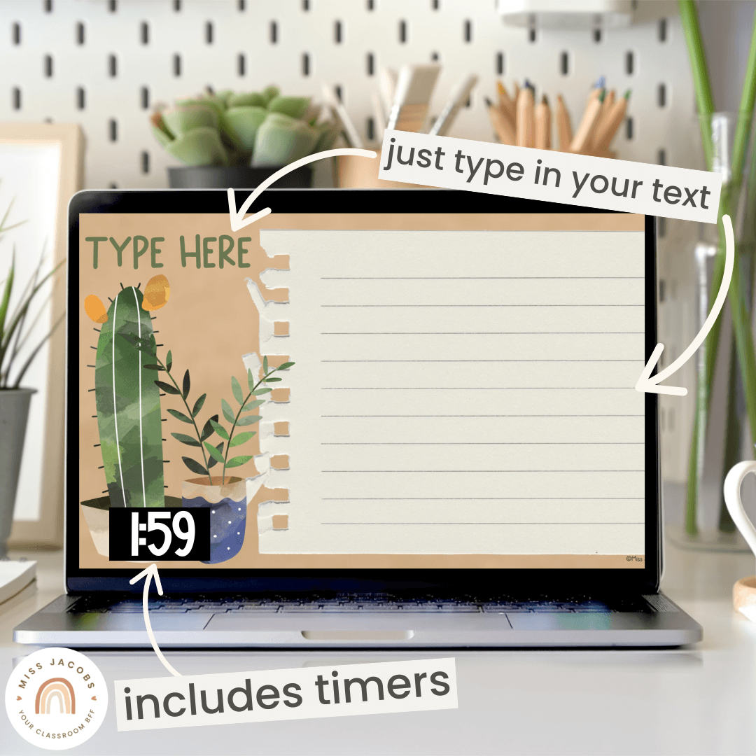 Google Morning Slides & PowerPoint Templates - Boho Plants Theme